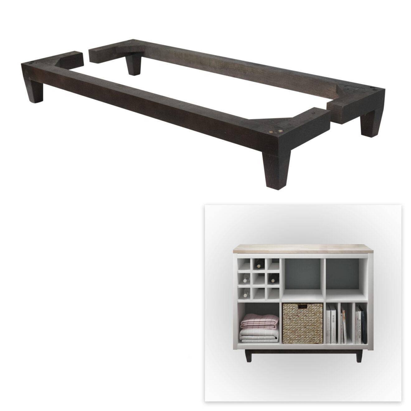 KALLAX | SET 2 Basi in Legno + 12 viti | Colore Wenghè | Altezza 12,5 ...