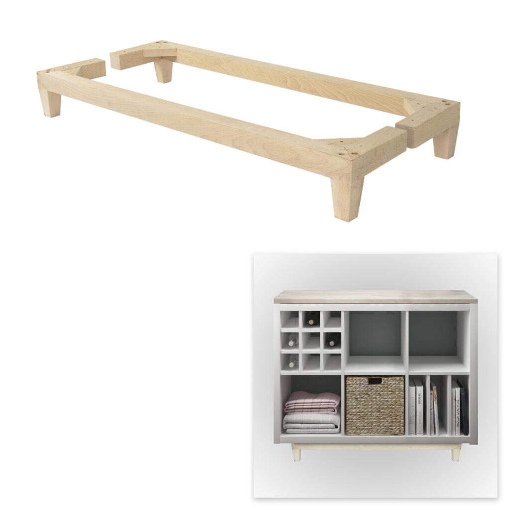 KALLAX | SET 2 Basi in Legno + 12 viti | Colore Naturale | Altezza 12,5 ...